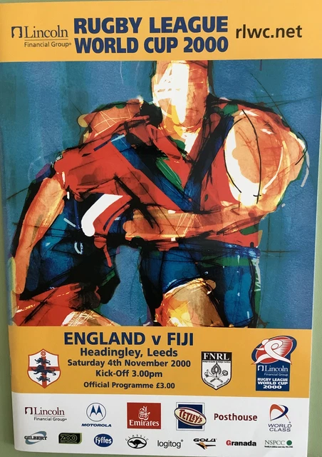 RUGBY LEAGUE WORLD Cup Programme England V Fiji 2000 £4.68 - PicClick UK