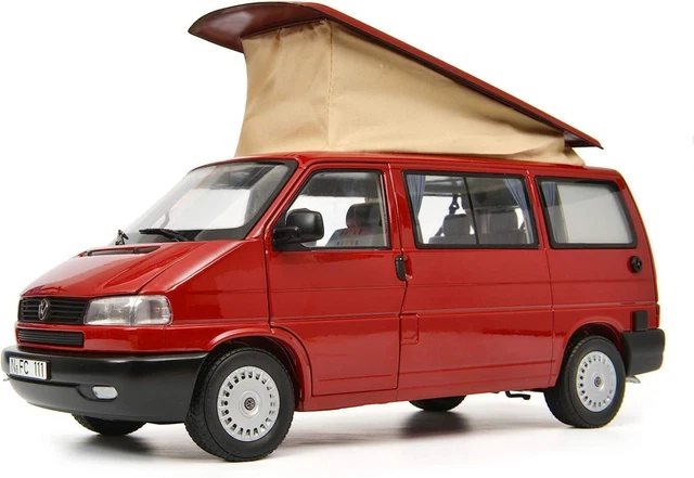 + VOLKSWAGEN VW T4 b Bus Westfalia Camper Modellauto rot Schuco 1:18 ...