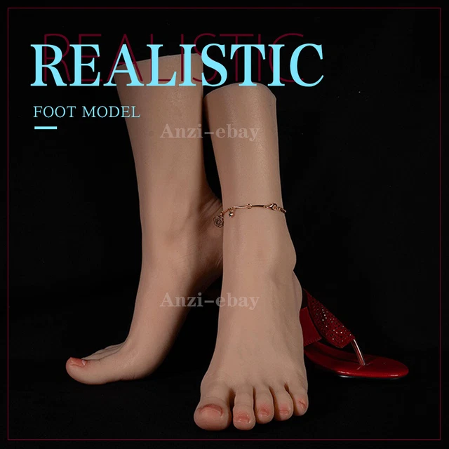 SILICONE FOOT MODEL Lifelike Female Mannequin Feet Display Jewerly ...