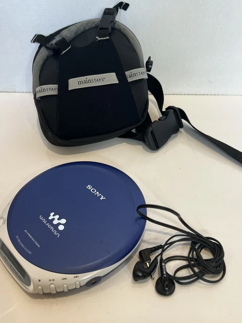 SONY WALKMAN CD Player Model D-EJ361 Blue, W Belt Case And Ear Bud ...