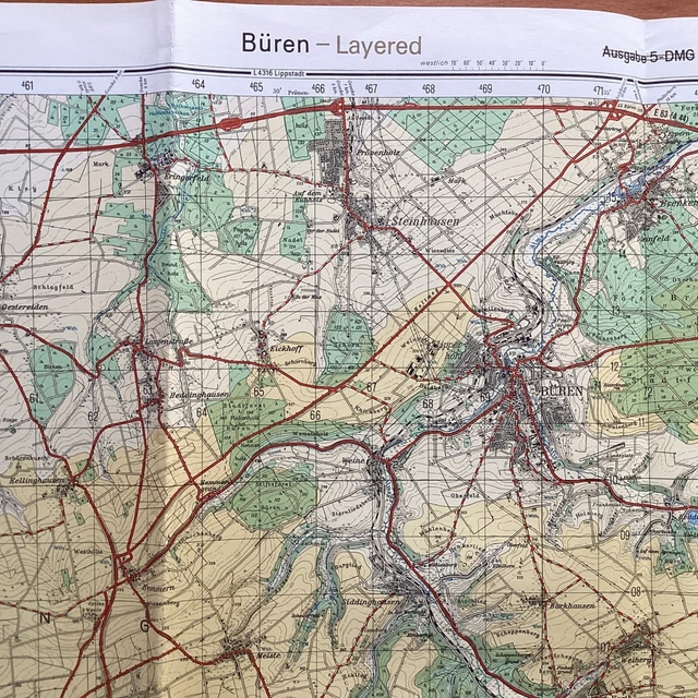 BRITISH ARMY OF The Rhine (Baor) Layered Map Of Büren, Germany, 1982 £8.00 - PicClick UK