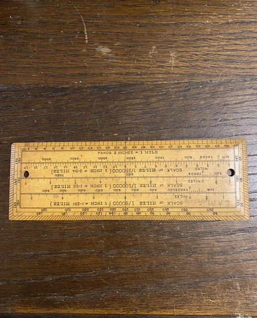 ANTIQUE WW1 MILITARY scale ruler - marked with crows foot - dated 1917 ...
