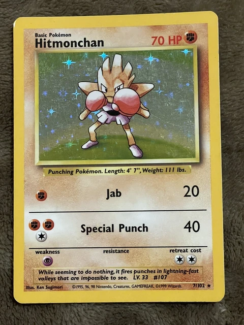 CARTA POKÉMON - Pokémon Card HITMONCHAN HOLO SET BASE 7/102 Eng EUR 4 ...