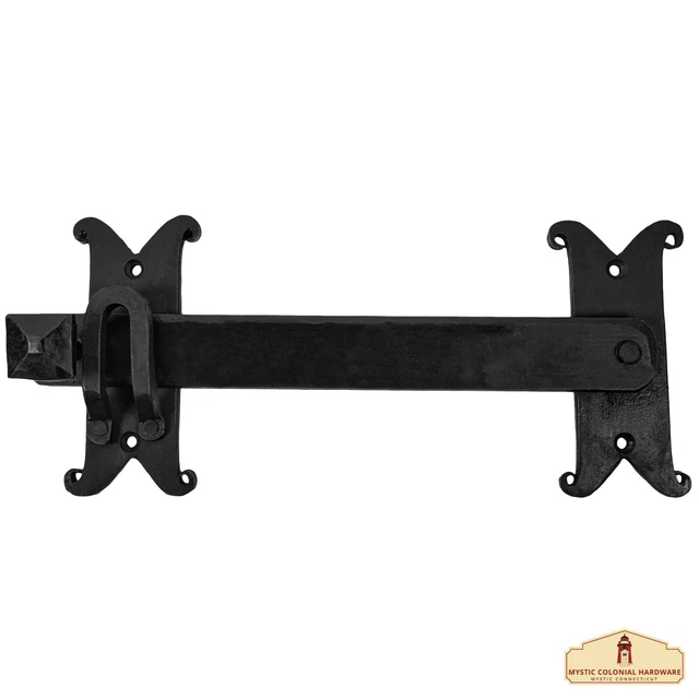 GATE LATCH IRON Door Lock Hook Style Hand Forged Black Hardware £42.12 ...