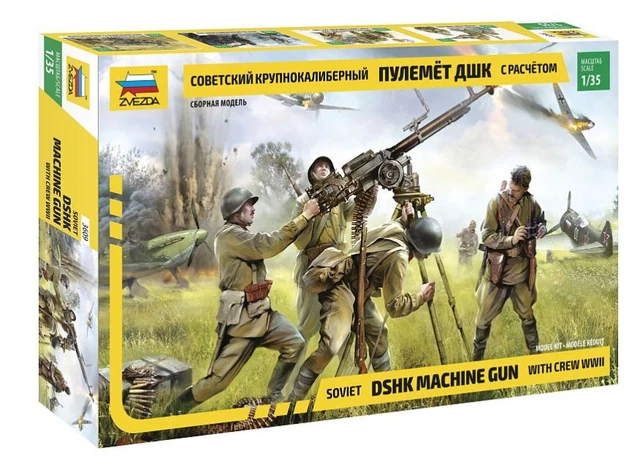 ZVEZDA SOVIET DSHK MACHINE GUN WITH CREW WWII KIT 1:35 EUR 29,86 ...