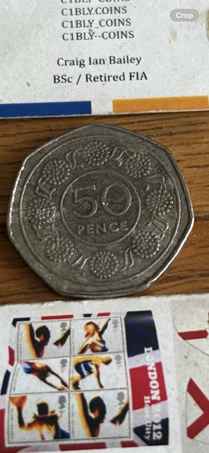 OLD STYLE GIBRALTAR CANDY TUFT FLOWERS 1988 50p COIN CIRCULATED ...