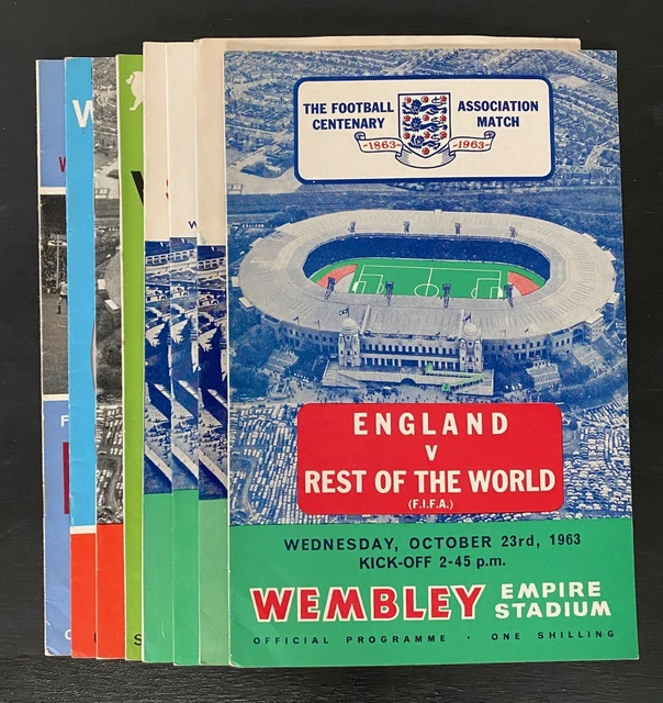 ENGLAND - 10 different home football programmes 1960 to 1967 £16.99 ...