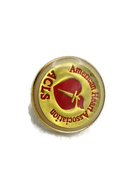 ACLS PIN AMERICAN Heart Association Red & Gold Tone £18.91 - PicClick UK