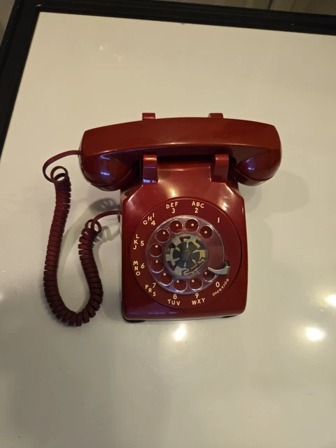 VINTAGE 1960'S - 70's RED ROTARY DIAL DESK PHONE TELEPHONE £55.83 ...