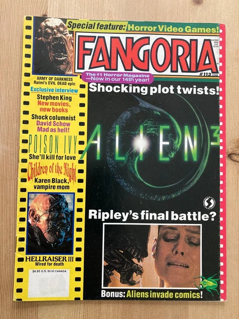 FANGORIA 113 HORROR Magazine ALIEN 3, Army of Darkness, Hellraiser 3 ...