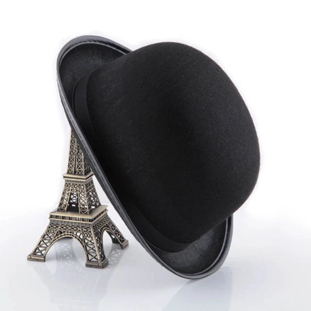 BLACK MAGICIAN TOP Hat Halloween Props Bowler Top Hat Black Derby Hat ...