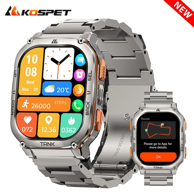 KOSPET TANK M3 Ultra GPS Smartwatch Uomo Smart Watch per Android 480mAh ...