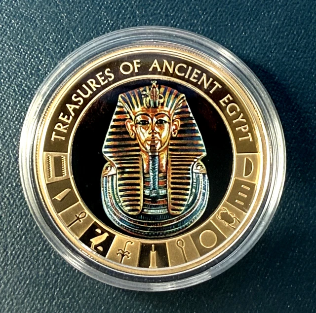 2013 COOK ISLANDS $1 Coin Treasures Of Ancient Egypt Tutankhamun Gold ...