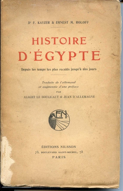 HISTOIRE D'EGYPTE - Depuis les temps les plus reculés jusqu'à nos jours EUR 17,60 - PicClick FR