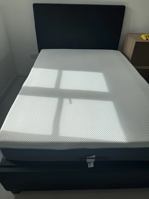 FAUX BLACK LEATHER Ottoman Double Bed and Simba mattress £312.70 ...