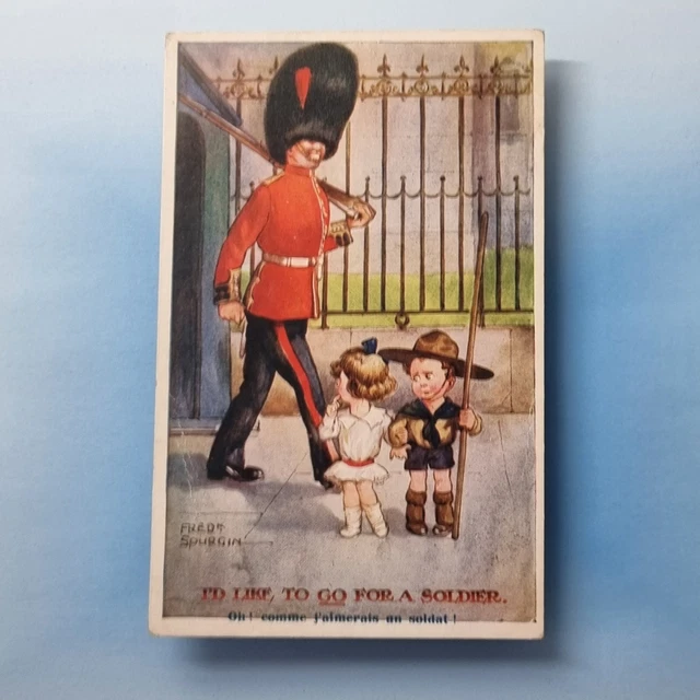 WW1 COMIC POSTCARD Guardsman Soldier Boy Scout 1917 Fred Spurgin FPO ...