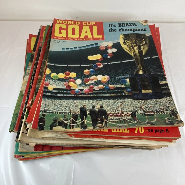 GOAL MAGAZINE VINTAGE x 16 Issues June 1970 August 1970 World Cup ...