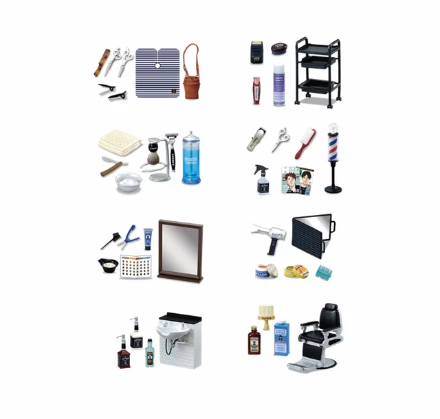 1/12 SCALE MINIATURE Barber Shop Set for Figma/Obitsu 11/Barbershop ...