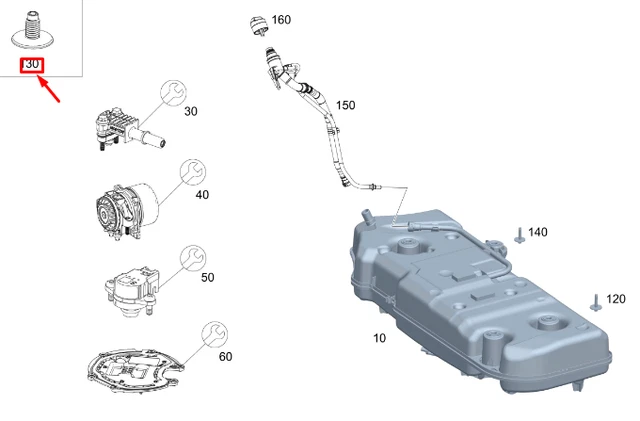 MERCEDES-BENZ GLE W167 Adblue Tank To vehicle Stop Plug A0039986350 NEW ...