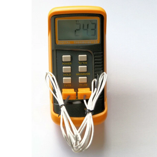 DUAL CHANNEL,K-TYPE DIGITAL Thermocouple,Thermometer,6802 II,4x Probe ...