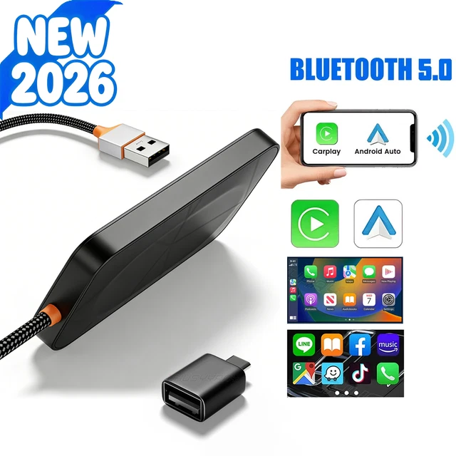 ADAPTATEUR CARPLAY SANS fil mise à niveau 2026 dongle USB pour iPhone ...