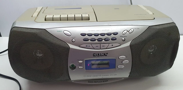 SONY CFD-S26 PORTABLE Stereo CD Radio Cassette Tape Player Works ...