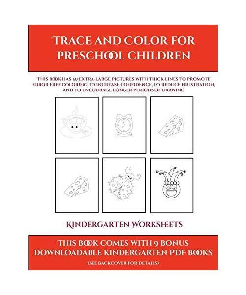KINDERGARTEN WORKSHEETS (TRACE and Color for preschool children): This ...