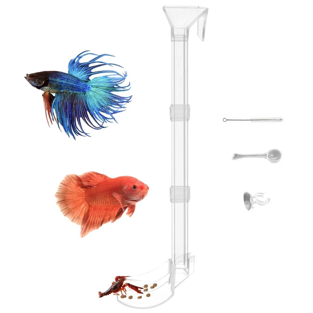 FEEDER SET ACRYLIC Tube Aquarium Fish Shrimp Dish Clean Universal ...