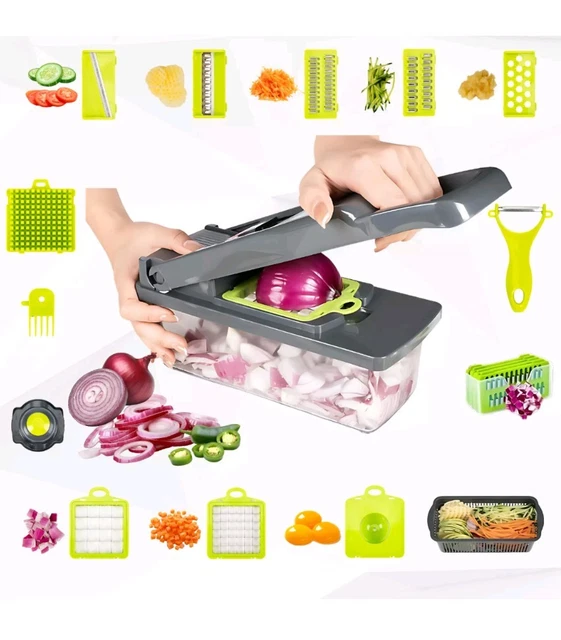 MANDOLINE VEGETABLE CHOPPER 16-in-1 & Dicer Multi-Function Vegetable cutter £16.99 - PicClick UK