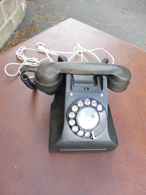 VINTAGE BAKELITE ROTARY dial telephone converted in good working ...