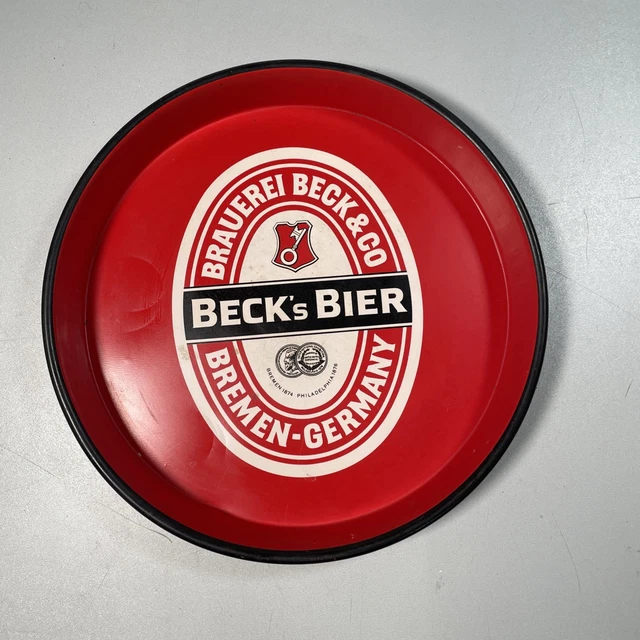 ALTES BECKS BIER Tablett aus Metall Brauerei Beck‘s Bremen Germany 1974 ...