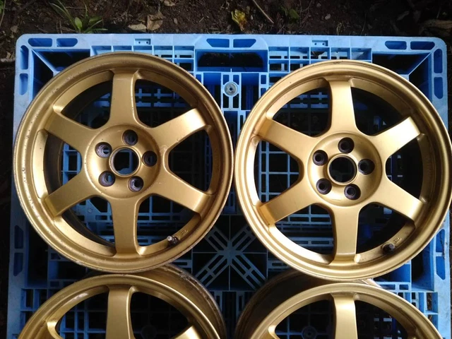 JDM RAYS STI TE37 Gold Wheels Rims Impreza GC8 STI ver6 RA16in 7J OFF ...