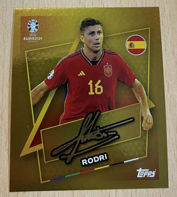 TOPPS UEFA EURO 2024 Germany Rodri Spain Stickers Gold Signatures EUR 5 ...
