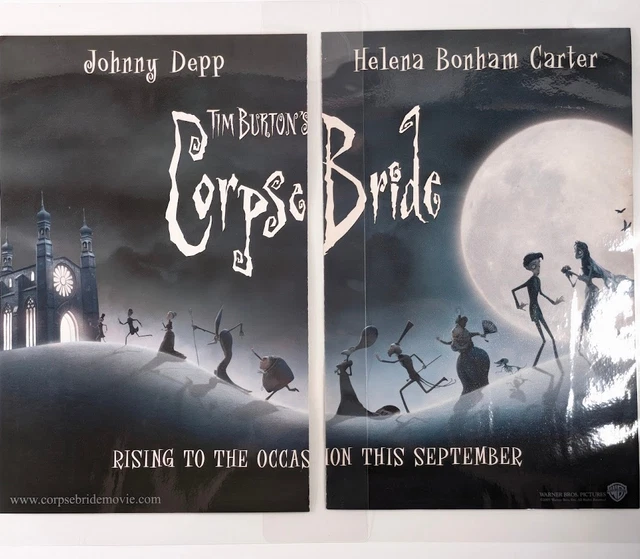 TIM BURTON’S CORPSE Bride Laminated Movie Ad Johnny Depp Helena Bonham ...