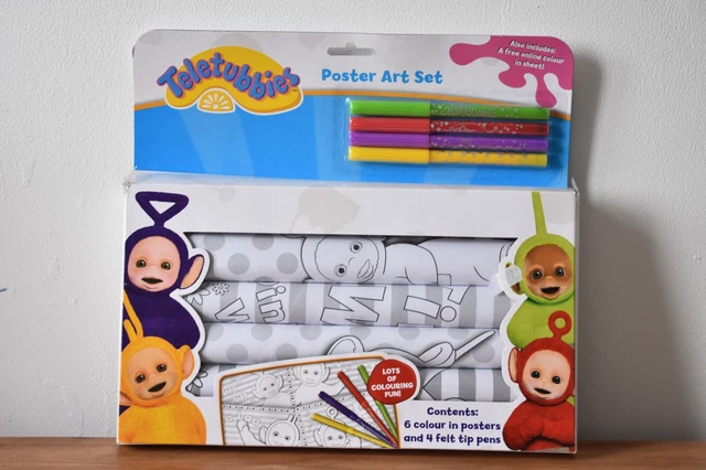 TELETUBBIES POSTER ART Set 6 Colouring In Posters and 4 Felt Tip Pens ...