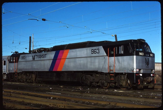 ORIGINAL RAIL SLIDE - NJT New Jersey Transit 963 S Amboy NJ 12-13-1987 ...