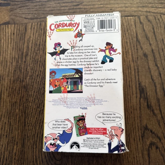 THE ADVENTURES OF Corduroy - The Dinosaur Egg (VHS, 1996) Screener ...