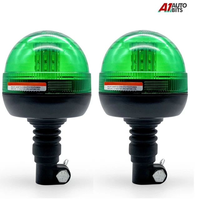DEUX FEUX DE Signalisation Clignotants Led Verts Pour Tracteur 12-24V ...