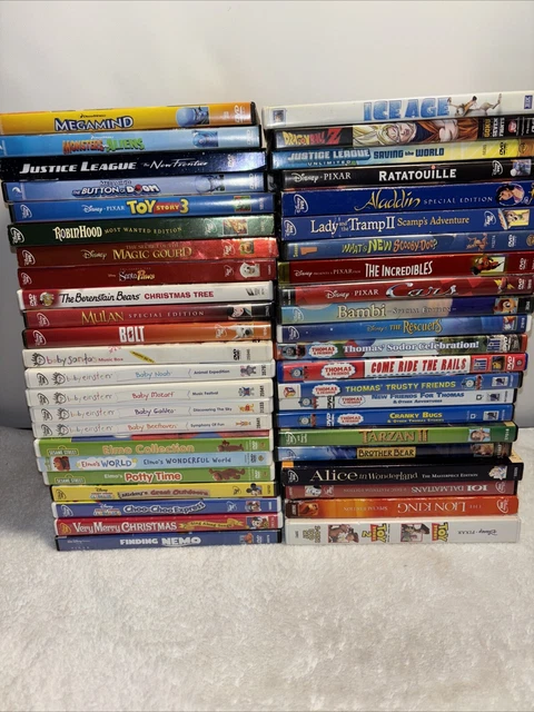 WALT DISNEY PIXAR DVD Movie Lot, Animated Cartoon Family Kids Children ...
