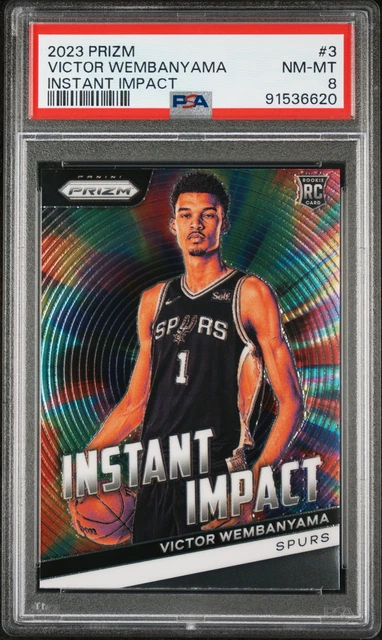 2023 PANINI PRIZM Instant Impact #3 Victor Wembanyama recrue RC PSA 8 ... 2023 PANINI PRIZM Instant Impact #3 Victor Wembanyama recrue RC PSA 8 ...