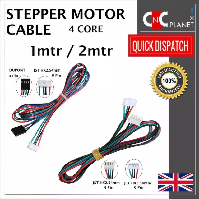 NEMA17 4 WIRE Stepper Motor Cable with 4 Pin Dupont 6Pin HX2.54mm JST ...