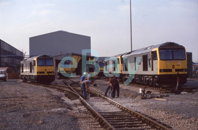 35MM RAILWAY SLIDE of Class 60 60033 & 60031 @ Brush Loughb Copyright ...