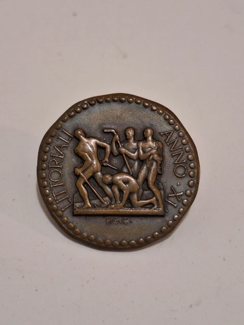 MEDAGLIA FASCISTA LITTORIALI Combattimento Duce Mussolini Pnf Mvsn ...