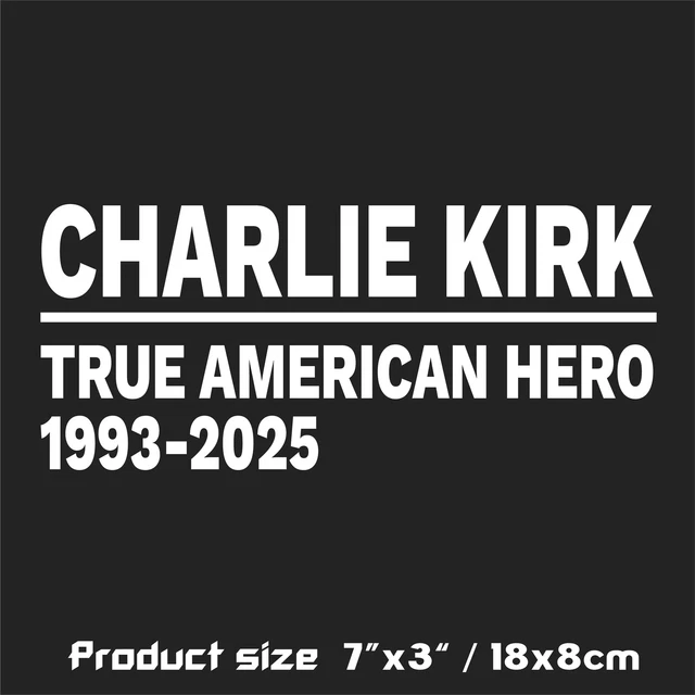 IN MEMORIAM: CHARLIE Kirk Tribute Vinyl Sticker, 3pcs 7x3inch White ...