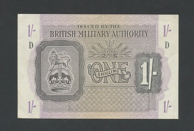 BRITISH MILITARY AUTHORITY 1 shilling note WWII Krause M2 AUNC ...