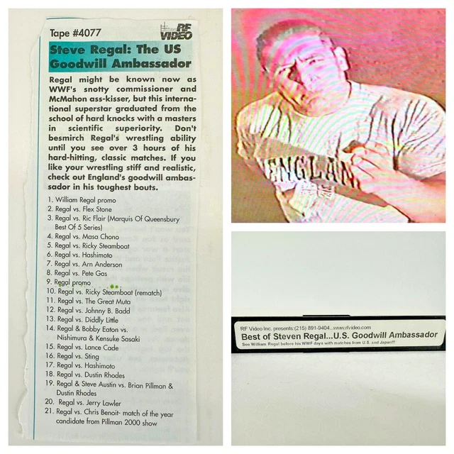 VINTAGE WRESTLING VHS RF Video Master Tape 4077 Steve Regal Goodwill ...