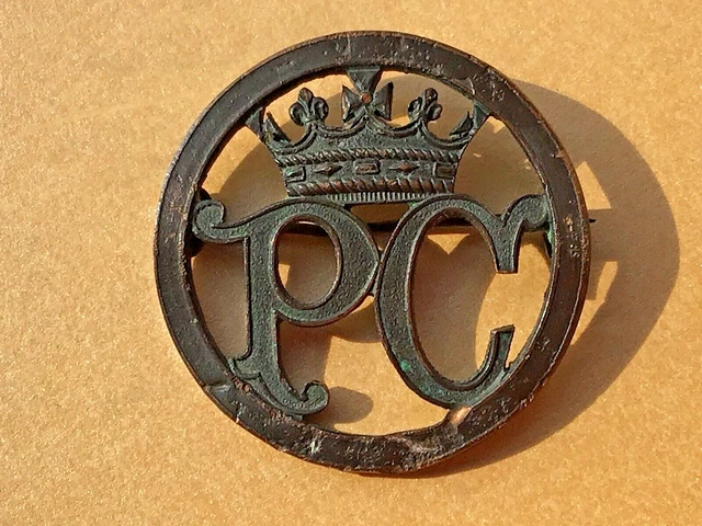 WW1 BRITISH ARMY Battle Military Pc Police Constable Badge Rare Vintage ...