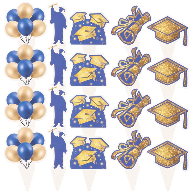 GRADUATION SEASON 2 Sets Graduation Cupcake Toppers Cake Supplies Paper ...