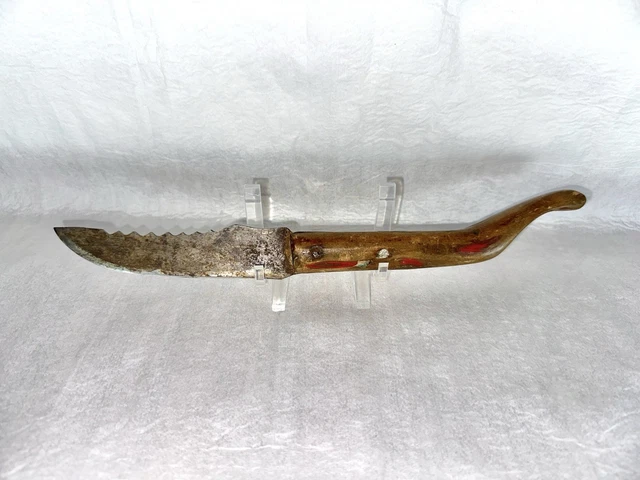 ANTIQUE CURVED FIXED-BLADE Utility / Fisher Knife Crooked Knife Style ...