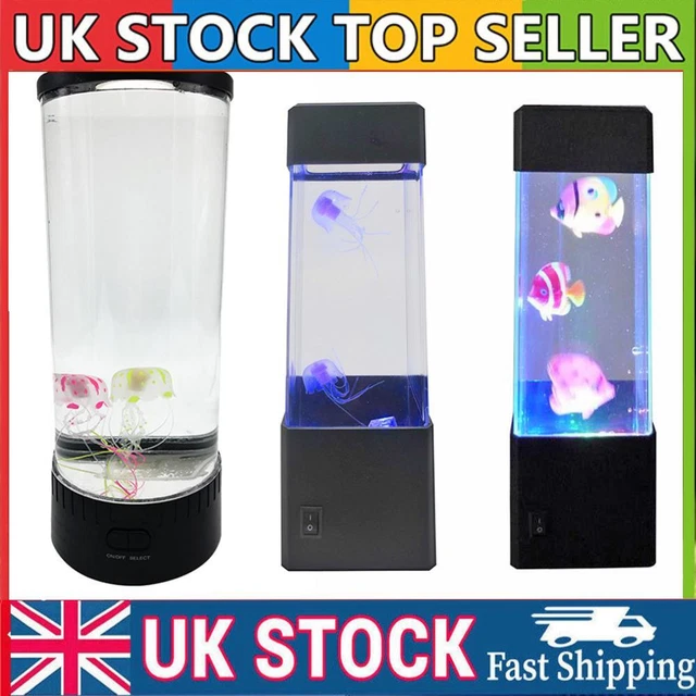 FANTASY USB/BATTERY POWERED Jellyfish Water Tank Aquarium LED Lamp ...